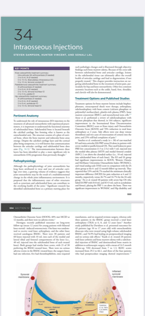 IO Injections of PRP of Bone Marrow Concentrate | Osteoarthritis